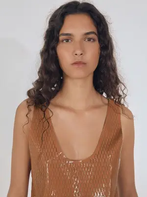 REISS Atelier Laser-cut Vest Top