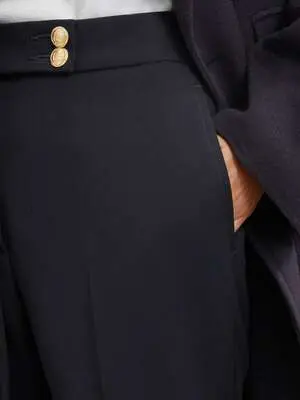 REISS Tapered Button-detail Trousers