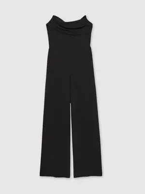 REISS Structu Strapless Wide-leg Jumpsuit - Black