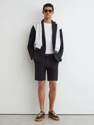 REISS Technical Stretch Shorts - Navy