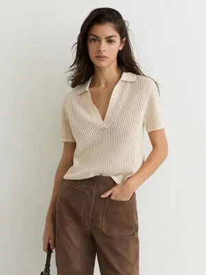 REISS Suede Patch-pocket Flared Trousers - Taupe Neutral