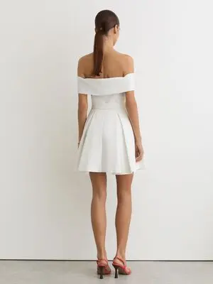 REISS Arwen Off-shoulder Mini Dress - Cream