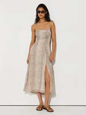 REISS Snake-print Midi Beach Dress - Neutral