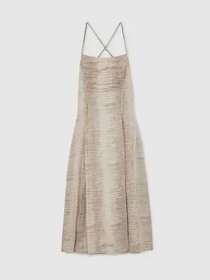 REISS Snake-print Midi Beach Dress
