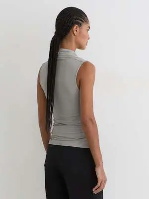 REISS Square-neck Ruched Sleeveless Top