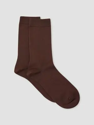 REISS Silk-blend Socks - Chocolate