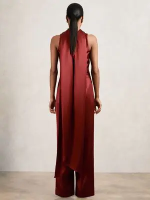 REISS Satin Cape-sash Jumpsuit