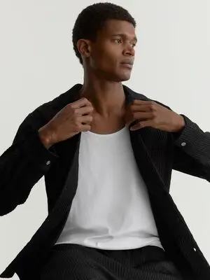 REISS Wave-jacquard Cuban-collar Shirt Regular-fit