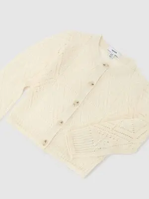 REISS Cotton-blend Open-knit Cardigan