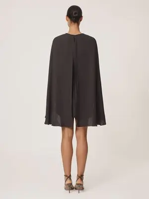 REISS Chain-detail Cape Mini Dress - Black