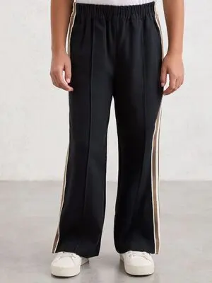 REISS Cotton Blend Straight-leg Trousers With Side Stripes