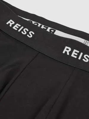 REISS Heller Three Pack Organic Cotton Boxers Plain - Black