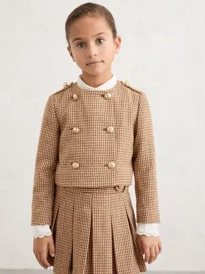 REISS 9-13 Yrs Puppytooth-check Fitted Jacket