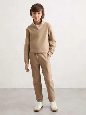 REISS 3-9 Yrs Half-zip Sweatshirt And Joggers Set - Camel