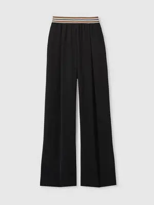 REISS Stripe-waistband Wide-leg Trousers