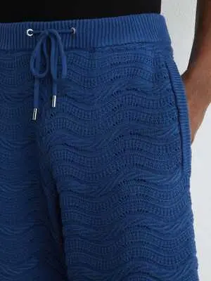 REISS Cotton-blend Wave-knit Tipped Shorts