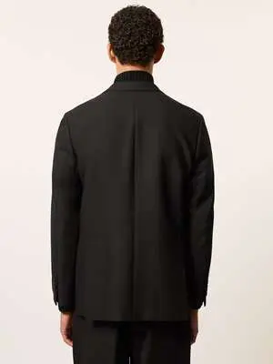 REISS Monogram Relaxed Single-breasted Blazer