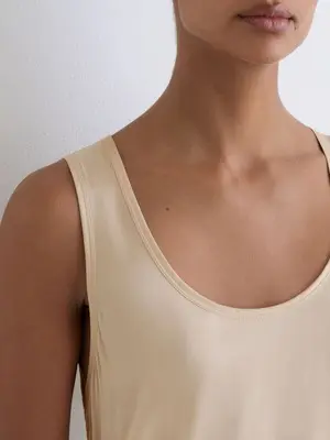 REISS Silk-front Cami Top - Neutral