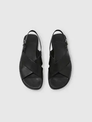 REISS Leather Crossover Sandals