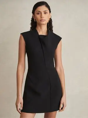 Acler Draped-neck Mini Dress - Black