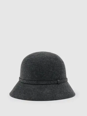 REISS Felted-wool Bucket Hat - Grey