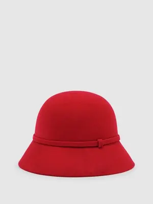 REISS Felted-wool Bucket Hat - Red