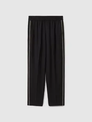 REISS Elasticated Side Stripe Tapered Trousers