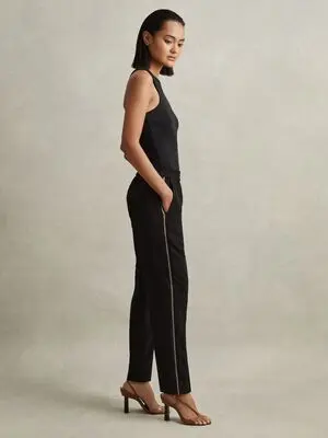 REISS Elasticated Side Stripe Tapered Trousers