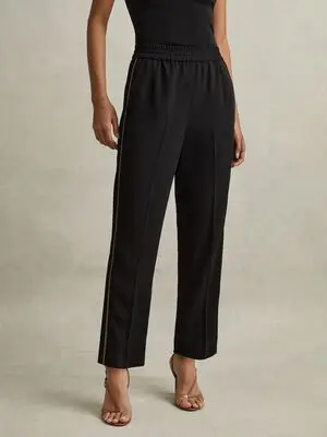 REISS Elasticated Side Stripe Tapered Trousers