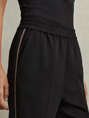 REISS Elasticated Side Stripe Tapered Trousers