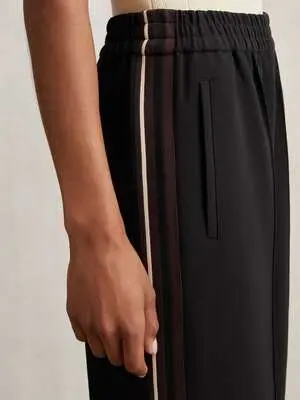 REISS Robyn Side-stripe Wide-leg Trousers - Black