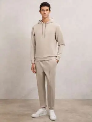 REISS Premium Interlock-jersey Joggers - Stone