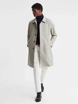 Private White V.c. Mid-length Mac Coat - Stone