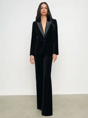 REISS Velvet Flared Trousers