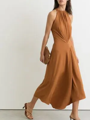 REISS Maeve Sleeveless Midi Dress - Orange