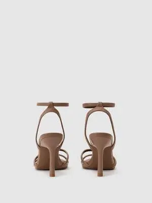 REISS Leather Link-strap Stiletto Sandals - Neutral