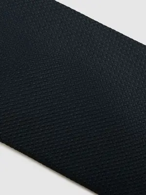 REISS Textured Silk Neck Tie - Navy