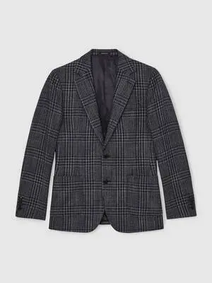 REISS Wool-blend Check Single-breasted Blazer Tailored-fit