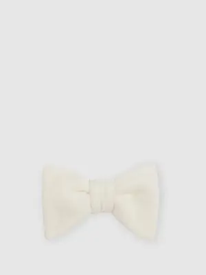REISS Velvet Bow Tie - Cream