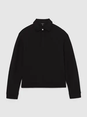 REISS Cotton-blend Fleece-back Polo Shirt