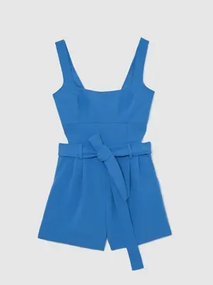 REISS Structured Cut-out Belted Playsuit