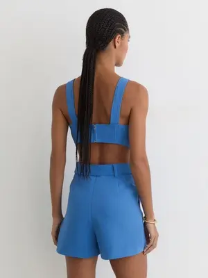 REISS Structured Cut-out Belted Playsuit