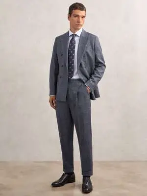 REISS Wool-blend Herringbone Trousers Tailored-fit