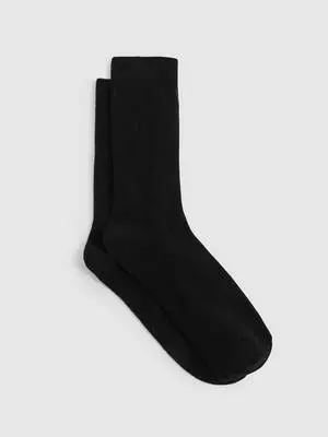 REISS Felicia Loafer Socks Cotton Ribbed - Black