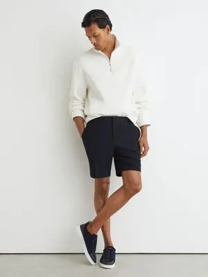 REISS Drawstring Chino Shorts - Navy