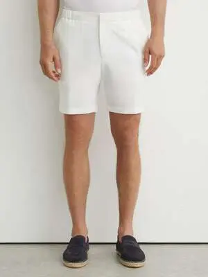 REISS Deck Drawstring Chino Shorts - White