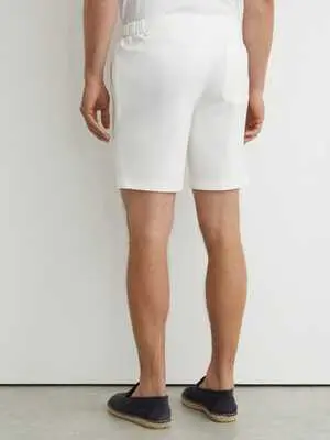 REISS Deck Drawstring Chino Shorts - White