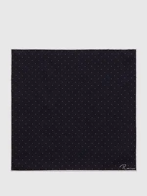 REISS Liam Pink Polka Dot Silk Pocket Square - Navy