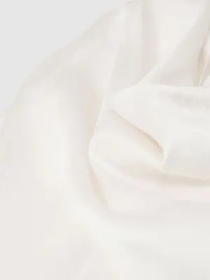 REISS Hammered-silk Cowl-neck Top