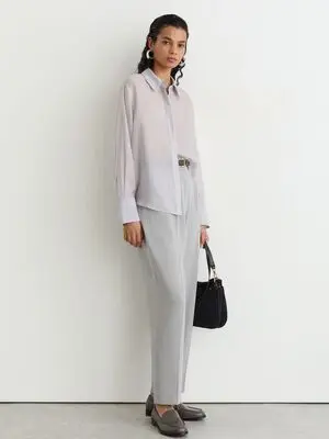 REISS Sheer Striped Long-sleeve Shirt